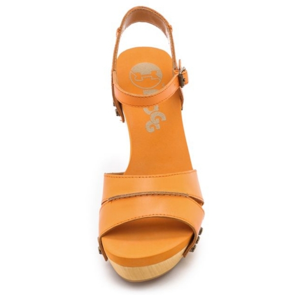 Floggs | Shoes | Flogg Rainbow Platform Clog Sandals Orange Leather ...